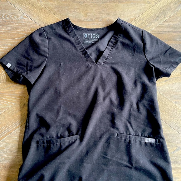 Figs | Shirts | Figs Set Casma Black Scrub Top Straight Leg Bottom ...